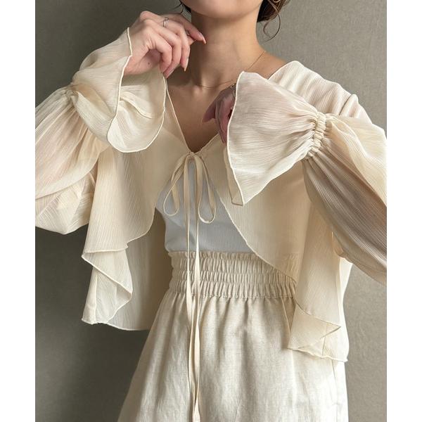 ZOZO問い合わせ番号:84007632ショップ:junoah，ジュノアブランド:junoah，ジュノア商品名:楊柳シアーショートボレロカテゴリ:トップス>カーディガン/ボレロブランド品番:fram0804i-05素材:ポリエステル1...
