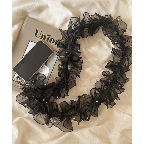 『タイムセール実施中』ZOZO問い合わせ番号:84108758ショップ:DEVICE，デバイスブランド:Rename，リネーム，DEVICE，デバイス商品名:Rename チュールフリル シアー ファー スマホショルダー マルチストラップ ...