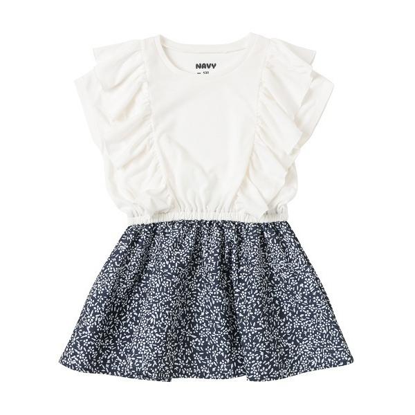 『タイムセール実施中』ZOZO問い合わせ番号:84109632ショップ:Mac-House，マックハウスブランド:NAVY，ネイビー，Mac-House，マックハウス商品名:【ガールズ】NAVY 吸水速乾 UVカット 花柄ドッキングフリルチ...