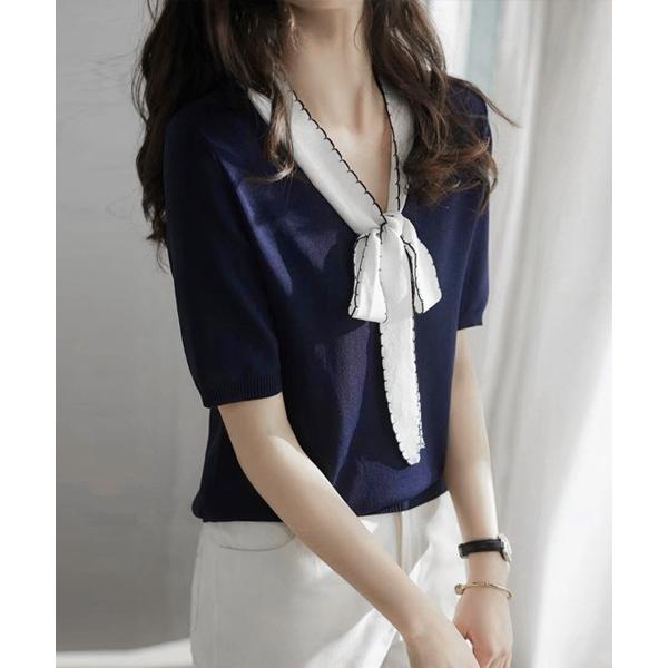 『タイムセール実施中』ZOZO問い合わせ番号:84109946ショップ:Ada.，エイダブランド:Miniministore，ミニミニストア商品名:ボウタイニット リボンタイ サマーニットカテゴリ:トップス>ニット/セーターブランド品...