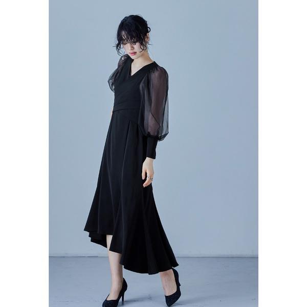 ZOZO問い合わせ番号:84240216ショップ:bflat，ビーフラットブランド:niana，ニアナ商品名:クロスデザインブラウスセットドレス 結婚式 パーティードレス オケージョンドレス 同窓会 お呼ばれワンピースカテゴリ:ワンピース/...