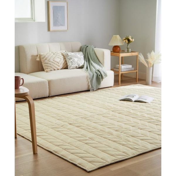 『タイムセール実施中』ZOZO問い合わせ番号:84244243ショップ:BELLUNA PLUS，ベルーナ プラスブランド:iellio，イエリオ商品名:はっ水麻風キルトラグ / S 130×185カテゴリ:インテリア>ラグ/マットブ...