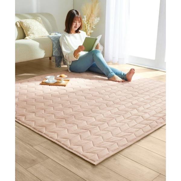 『タイムセール実施中』ZOZO問い合わせ番号:84244244ショップ:BELLUNA PLUS，ベルーナ プラスブランド:iellio，イエリオ商品名:はっ水麻風キルトラグ / M 185×185カテゴリ:インテリア>ラグ/マットブ...