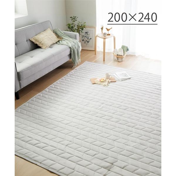 『タイムセール実施中』ZOZO問い合わせ番号:84244246ショップ:BELLUNA PLUS，ベルーナ プラスブランド:iellio，イエリオ商品名:はっ水麻風キルトラグ / L 200×240カテゴリ:インテリア>ラグ/マットブ...