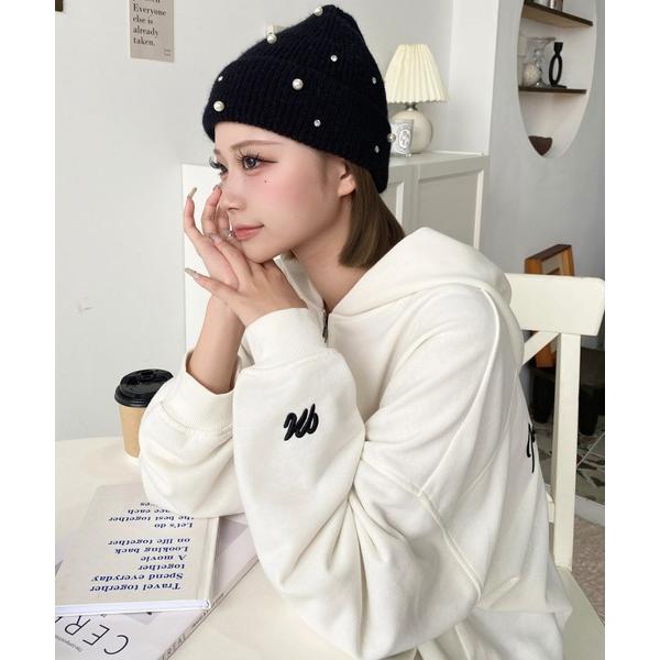 『セール実施中』ZOZO問い合わせ番号:84276944ショップ:moment+，モーメントプラスブランド:moment+，モーメントプラス商品名:パール＆ビジューリブニット帽カテゴリ:帽子>ニットキャップ/ビーニーブランド品番:mt...