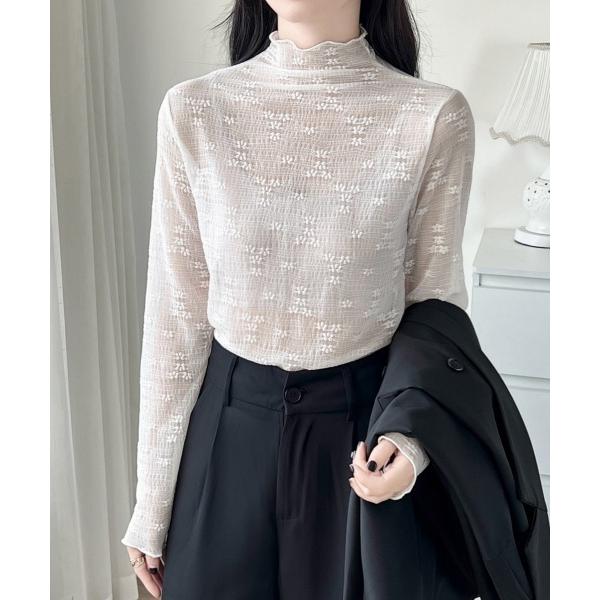 『タイムセール実施中』ZOZO問い合わせ番号:84278196ショップ:Ada.，エイダブランド:Miniministore，ミニミニストア商品名:花柄ジャガードシースルートップス 韓国風カテゴリ:トップス>Tシャツ/カットソーブラン...