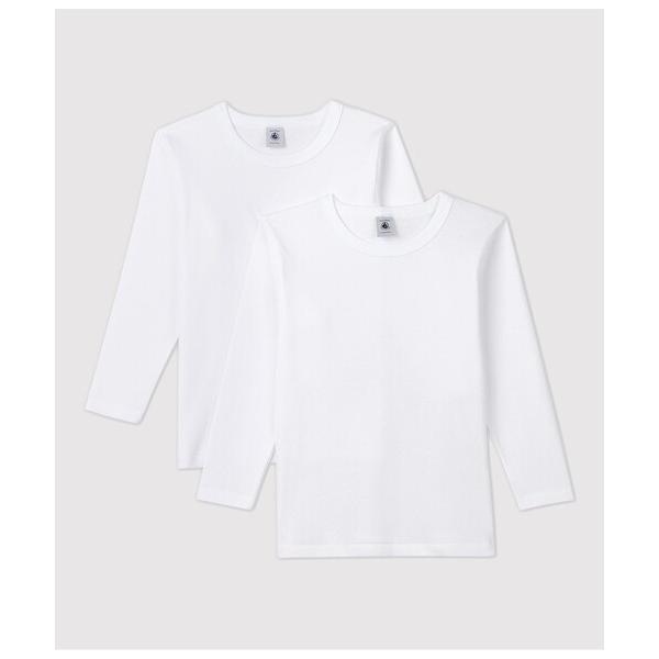 ※このアイテムは返品・交換対象外商品です。ZOZO問い合わせ番号:84504151ショップ:PETIT BATEAU，プチバトーブランド:PETIT BATEAU，プチバトー商品名:ホワイト長袖Ｔシャツ２枚組カテゴリ:アンダーウェア>...