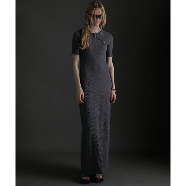 ZOZO問い合わせ番号:84506401ショップ:PRANK PROJECT，プランクプロジェクトブランド:PRANK PROJECT，プランクプロジェクト商品名:スラントヘンリーネックカットマキシワンピ / Slant Henley Ne...