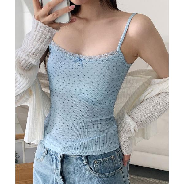 『タイムセール実施中』ZOZO問い合わせ番号:84506608ショップ:Ada.，エイダブランド:VIVID LADY，ビビッドレディー商品名:花柄夏リブブラトップ キャミソール クロップド丈カテゴリ:トップス>キャミソールブランド品...