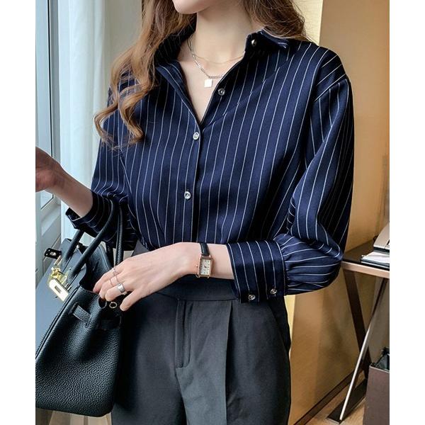 『タイムセール実施中』ZOZO問い合わせ番号:84635563ショップ:Ada.，エイダブランド:Miniministore，ミニミニストア商品名:ストライプシャツブラウス レディース長袖カテゴリ:トップス>シャツ/ブラウスブランド品...