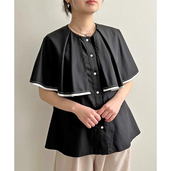 『セール実施中』ZOZO問い合わせ番号:84668125ショップ:LHELBIE，レルビエブランド:LHELBIE，レルビエ商品名:トリミングケープブラウスカテゴリ:トップス>シャツ/ブラウスブランド品番:51936Y素材:ポリエステ...