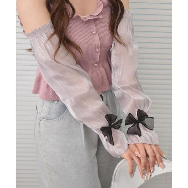 ZOZO問い合わせ番号:84669353ショップ:Mayree，メイリーブランド:Mayree，メイリー商品名:【float】シアー リボン デザイン アームカバー/アームウォーマー【7色展開/UV対策/冷房対策】カテゴリ:ファッション雑貨...