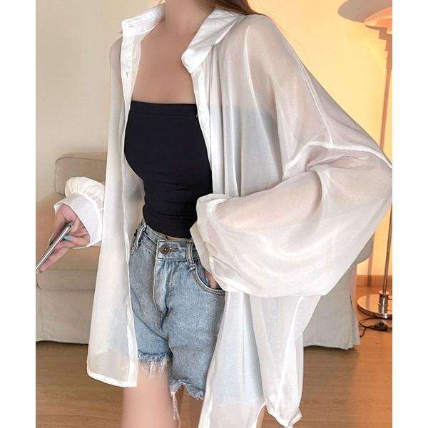 『タイムセール実施中』ZOZO問い合わせ番号:84798448ショップ:Ada.，エイダブランド:REMUR，レミュール商品名:ゆるテロ感がかわいい。冷房対策にも◎ オーバーサイズ シアーシャツカテゴリ:トップス>シャツ/ブラウスブラ...