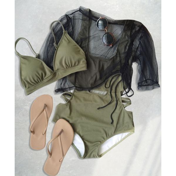 『セール実施中』※このアイテムは返品・交換対象外商品です。ZOZO問い合わせ番号:84803048ショップ:OSYAREVO，オシャレボブランド:OSYAREVO，オシャレボ商品名:シアートップス 付き レイヤード ワンピース水着 セットア...