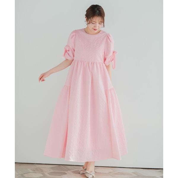 『タイムセール実施中』ZOZO問い合わせ番号:84836638ショップ:Fit more，フィットモアブランド:Fit more，フィットモア商品名:【ZOZO限定カラー】袖リボンジャガードワンピースカテゴリ:ワンピース/ドレス>ワン...