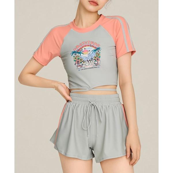 『タイムセール実施中』※このアイテムは返品・交換対象外商品です。ZOZO問い合わせ番号:84869963ショップ:TeddyShop，テディショップブランド:TeddyShop，テディショップ商品名:レディース水着 半袖スポーティークロップ...