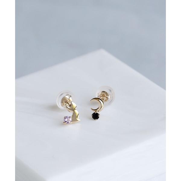 ※このアイテムは返品・交換対象外商品です。ZOZO問い合わせ番号:84903289ショップ:collecala，コレカラブランド:queite，ケイト，colleca la，コレカラ商品名:K10 YG 猫と三日月のピアス［queite］カ...