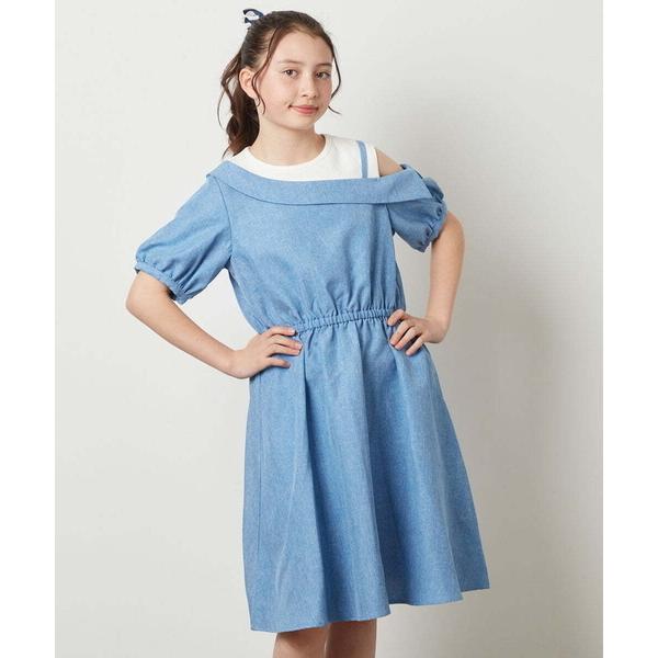 『タイムセール実施中』ZOZO問い合わせ番号:85027836ショップ:a.v.v，アー・ヴェ・ヴェブランド:a.v.v，アーヴェヴェ商品名:[100-130]アシメオフショルレイヤード風ワンピースカテゴリ:ワンピース/ドレス>ワンピ...