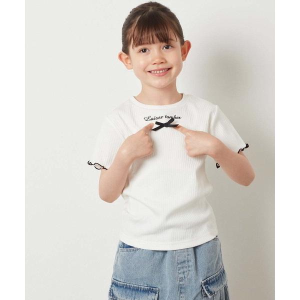 『タイムセール実施中』ZOZO問い合わせ番号:85027845ショップ:a.v.v，アー・ヴェ・ヴェブランド:a.v.v，アーヴェヴェ商品名:【毛玉になりにくい/程よく伸びる/着心地やわらか】[100-130]ロゴ刺繍入りプチリボンカットソ...