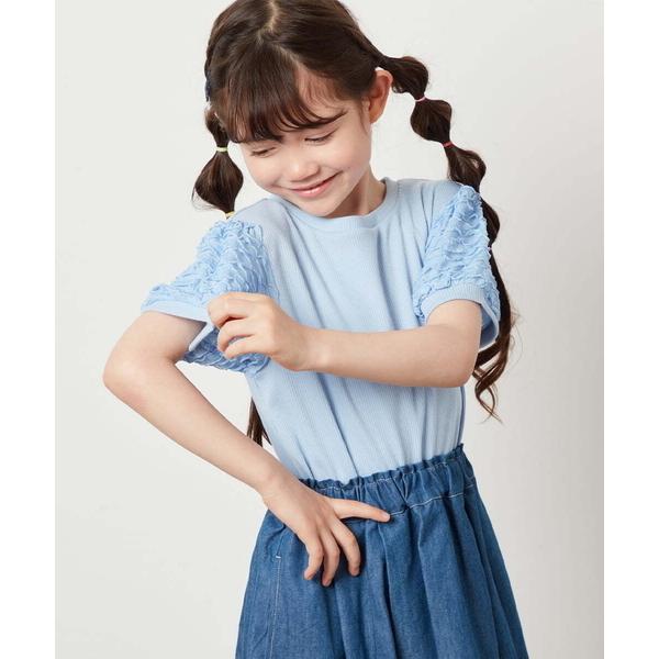 『セール実施中』ZOZO問い合わせ番号:85027846ショップ:a.v.v，アー・ヴェ・ヴェブランド:a.v.v，アーヴェヴェ商品名:[100-130]異素材フリルスリーブカットソーカテゴリ:トップス>Tシャツ/カットソーブランド品...