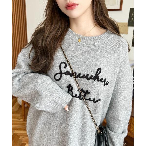 『タイムセール実施中』ZOZO問い合わせ番号:85063434ショップ:moment+，モーメントプラスブランド:moment+，モーメントプラス商品名:コードロゴ刺繍ニットプルオーバーカテゴリ:トップス>ニット/セーターブランド品番...