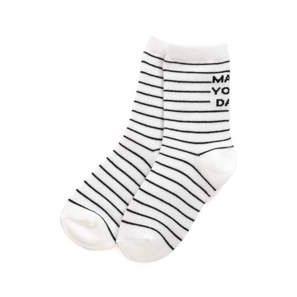 ※このアイテムは返品・交換対象外商品です。ZOZO問い合わせ番号:85194200ショップ:MAKE YOUR DAY，メイクユアデイブランド:MAKE YOUR DAY，メイクユアデイ商品名:MYDボーダーロゴソックスカテゴリ:レッグウェ...