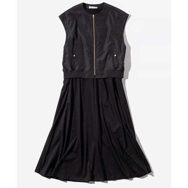 『セール実施中』ZOZO問い合わせ番号:85259743ショップ:UNFILO，アンフィーロブランド:UNFILO，アンフィーロ商品名:【STORY×UNFILOコラボ】MA-1ジレ付き ワンピースカテゴリ:ジャケット/アウター>セッ...