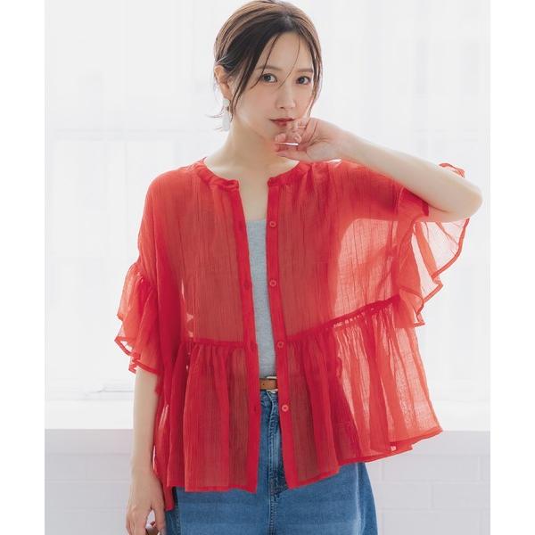 ZOZO問い合わせ番号:85305344ショップ:coca，コカブランド:coca（coca），コカ商品名:【田中里奈様着用】＼26ss 新色追加／ シアーフリルブラウスカテゴリ:トップス>シャツ/ブラウスブランド品番:26-2401...