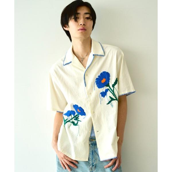 ZOZO問い合わせ番号:85330859ショップ:BROKEN BASE，ブロークンベースブランド:Camphor wood，カンファーウッド商品名:flower embroidery SAGARA h/s shirt / サガラ花刺繍開ガ...