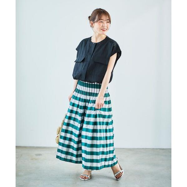 『セール実施中』ZOZO問い合わせ番号:85361939ショップ:le.coeur blanc，ルクールブランブランド:le.coeur blanc，ルクールブラン商品名:チェック×ストライプシャーリングスカートカテゴリ:スカート>ス...