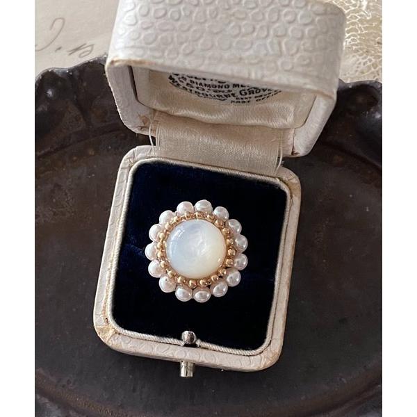 ZOZO問い合わせ番号:85459088ショップ:TONE，トーンブランド:tone，トーン商品名:【mallelabrocante/マルラブロカント】 サージカルステンレス　マザーオブパールとヴィンテージパールのラウンドリング/金属アレル...