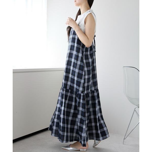 『セール実施中』ZOZO問い合わせ番号:85500284ショップ:PREFERIR，プレフェリールブランド:PREFERIR，プレフェリール商品名:チェック ダブルストラップ ティアード キャミワンピースカテゴリ:ワンピース/ドレス>...