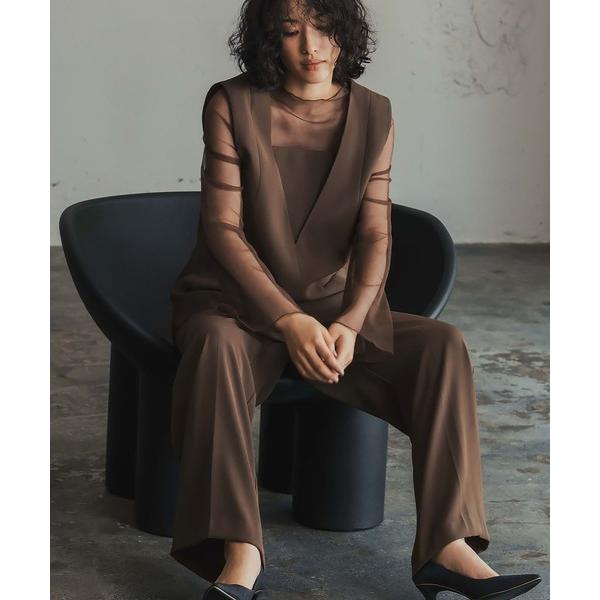 『タイムセール実施中』ZOZO問い合わせ番号:85568011ショップ:GIRL，ガールブランド:GIRL，ガール商品名:チュール レイヤード トップス ワイドパンツ セットアップ パンツドレス セパレート 2点セット 結婚式 パーティード...