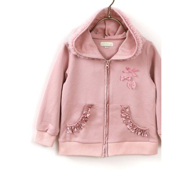 ZOZO問い合わせ番号:85600486ショップ:panpantutu，パンパンチュチュブランド:panpantutu，パンパンチュチュ商品名:リボンパレードフリルパーカー(140・150cm)カテゴリ:トップス>パーカーブランド品番...