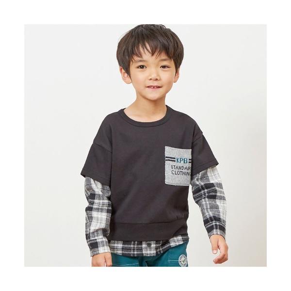 『セール実施中』ZOZO問い合わせ番号:85603652ショップ:KP，ケーピーブランド:KP BOY，ケーピーボーイ商品名:チェックとミニ裏毛のレイヤード風トレーナー(90〜160)カテゴリ:トップス>その他トップスブランド品番:3...