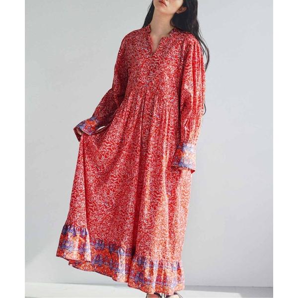 『セール実施中』ZOZO問い合わせ番号:85605886ショップ:FELISSIMO，フェリシモブランド:MEDE19F，メデジュウキュウ商品名:ＭＥＤＥ１９Ｆ　【ＭＡＤＥ　ＩＮ　ＩＮＤＩＡ　ＣＯＬＬＥＣＴＩＯＮ】　プリントコットンドレスカ...