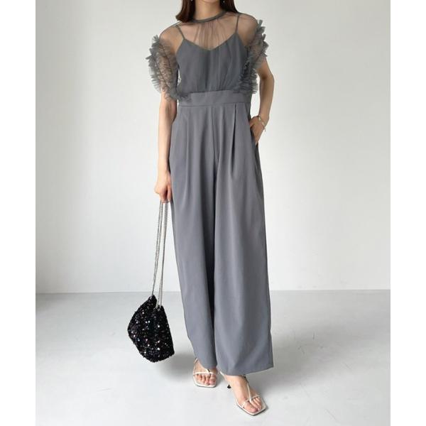 ZOZO問い合わせ番号:85638108ショップ:Olu.，オルドットブランド:Olu.，オルドット商品名:フリルチュールドッキングオールインワンカテゴリ:オールインワン・サロペット>つなぎ/オールインワンブランド品番:OL24UCB...