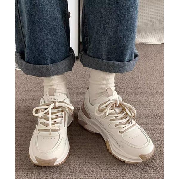 『タイムセール実施中』ZOZO問い合わせ番号:85670961ショップ:Lace Ladies，レースレディースブランド:Lace Ladies，レースレディース商品名:配色 レースアップ 厚底 ダッド スニーカーカテゴリ:シューズ>...