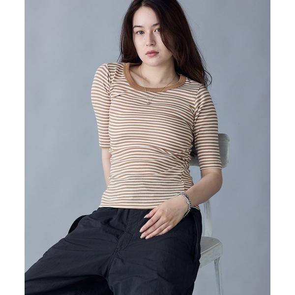 ZOZO問い合わせ番号:85734749ショップ:ROOP TOKYO，ループトーキョーブランド:MILLER，ミラー，ROOPTOKYO，ループトウキョウ商品名:R.P.miller/ミラー パネルリブH/S 5分袖 Tシャツカテゴリ:ト...