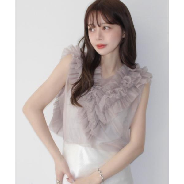 『タイムセール実施中』ZOZO問い合わせ番号:85734917ショップ:Ada.，エイダブランド:Eclat one，エクラワン，Ada.，エイダ商品名:シアー フリル クロップド ベストカテゴリ:トップス>ベストブランド品番:ada...
