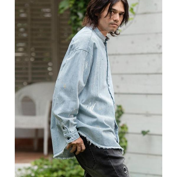 『セール実施中』ZOZO問い合わせ番号:85768910ショップ:CAMBIO，カンビオブランド:CAMBIO，カンビオ商品名:ms5732-11oz Hickory Denim Distressed Shirts デニムシャツカテゴリ:ト...