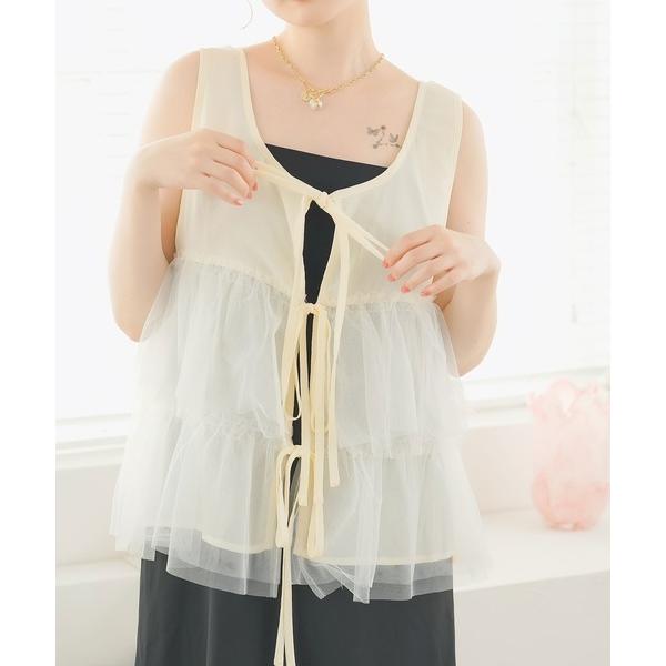 『タイムセール実施中』ZOZO問い合わせ番号:85769515ショップ:夢展望（YUMETENBO），ユメテンボウブランド:moulis'，ムーリス，Newlyme，ニューリーミー，夢展望，ユメテンボウ商品名:フロントリボンチュールベストカ...