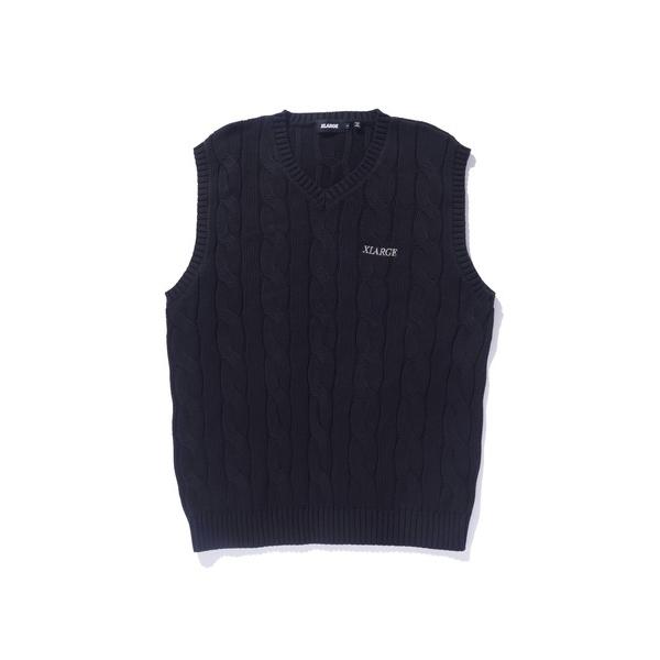 『タイムセール実施中』ZOZO問い合わせ番号:85769971ショップ:XLARGE，エクストララージブランド:XLARGE，エクストララージ商品名:CABLE KNIT VESTカテゴリ:トップス>ニット/セーターブランド品番:10...