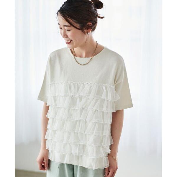 『セール実施中』ZOZO問い合わせ番号:85801141ショップ:le.coeur blanc，ルクールブランブランド:le.coeur blanc，ルクールブラン商品名:《手洗い可能》Perle Peche チュールティアード2wayニッ...