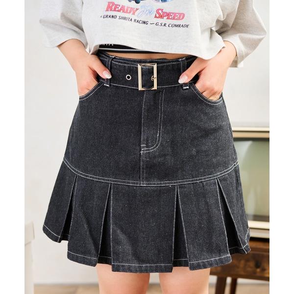 『セール実施中』ZOZO問い合わせ番号:85868720ショップ:shrita，シュリータブランド:shrita，シュリータ商品名:ベルト付きデニムスカートカテゴリ:スカート>デニムスカートブランド品番:135650素材:綿100%原...