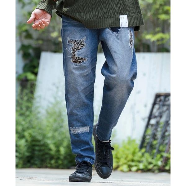 『セール実施中』ZOZO問い合わせ番号:85972330ショップ:CAMBIO，カンビオブランド:CAMBIO，カンビオ商品名:mp12577-11oz Stretch Denim Leopard Repaired Damaged Pant...