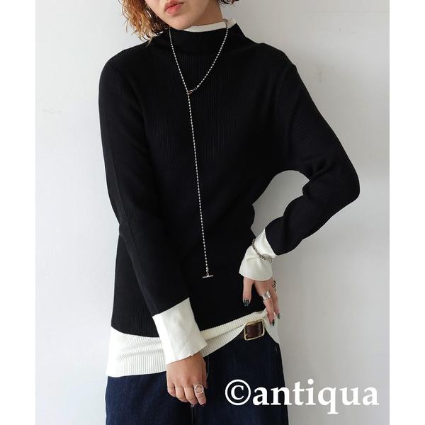 ZOZO問い合わせ番号:86010552ショップ:antiqua，アンティカブランド:antiqua，アンティカ商品名:配色ハイネックヒートリブインナーカテゴリ:トップス>ニット/セーターブランド品番:AY-00060素材:レーヨン5...