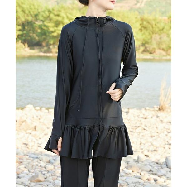 『タイムセール実施中』ZOZO問い合わせ番号:86074475ショップ:Lace Ladies，レースレディースブランド:Lace Ladies，レースレディース商品名:【2点セット】 裾フリル フーデット 長袖 ラッシュガード 水陸両用カ...