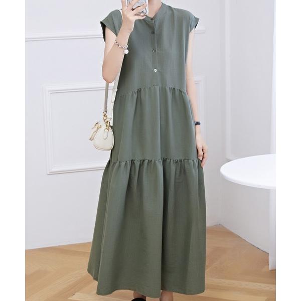 『タイムセール実施中』ZOZO問い合わせ番号:86074501ショップ:Lace Ladies，レースレディースブランド:Lace Ladies，レースレディース商品名:バンドカラー ティアード ギャザー ロング ワンピースカテゴリ:ワンピ...