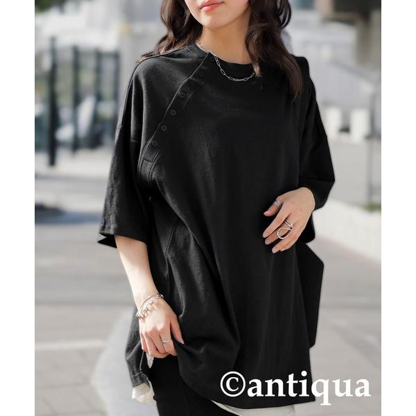 ZOZO問い合わせ番号:86109957ショップ:antiqua，アンティカブランド:antiqua，アンティカ商品名:綿麻Tシャツカテゴリ:トップス>Tシャツ/カットソーブランド品番:ZA-00230素材:本体：綿65%　麻：35%...